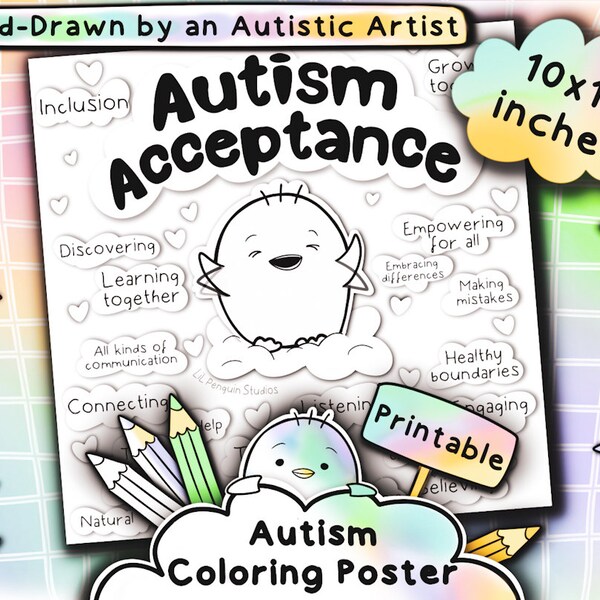 Autism Acceptance Coloring Page - Etsy
