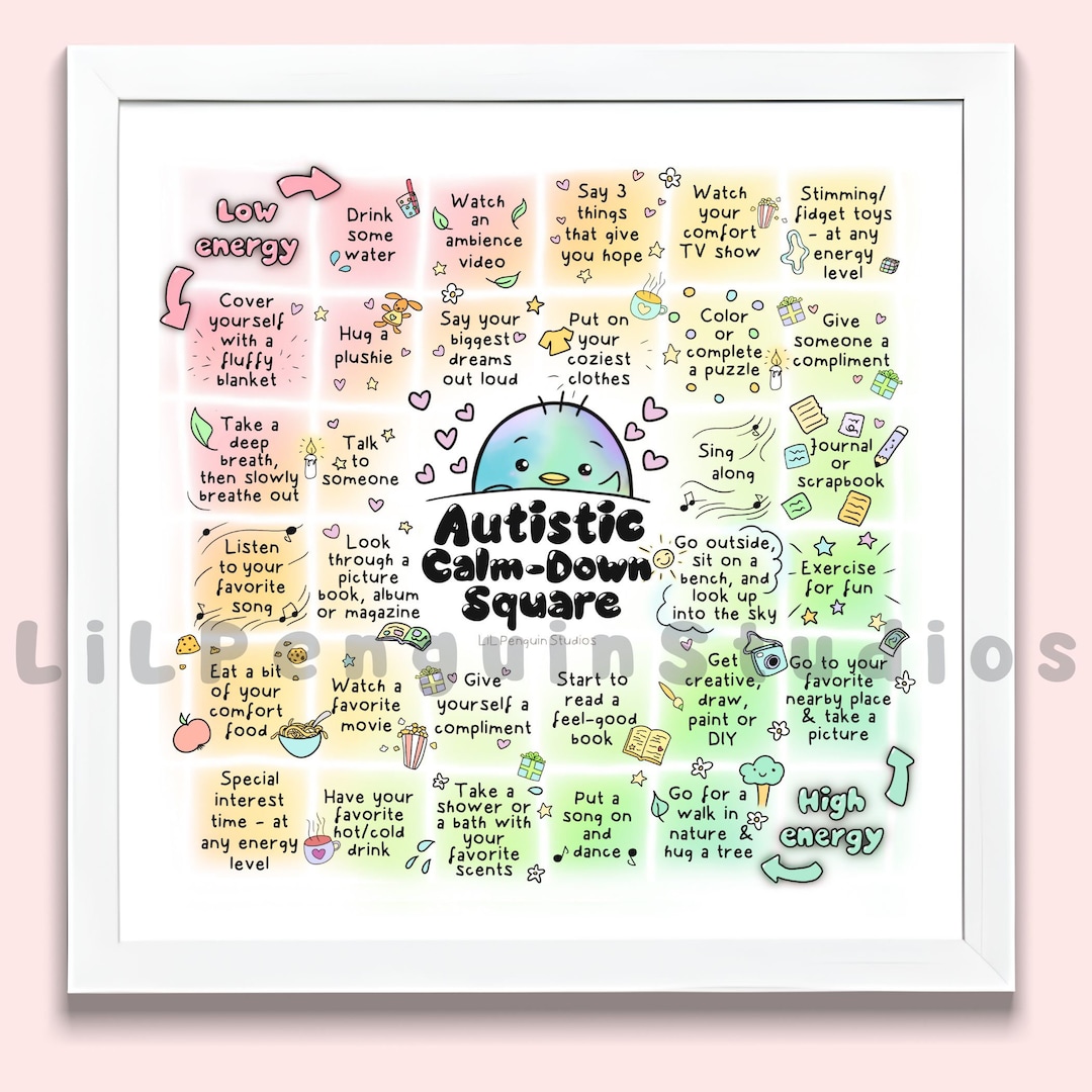Autism Self-care Help, Autistic Print, Calming Activity, Anxiety Relief ...