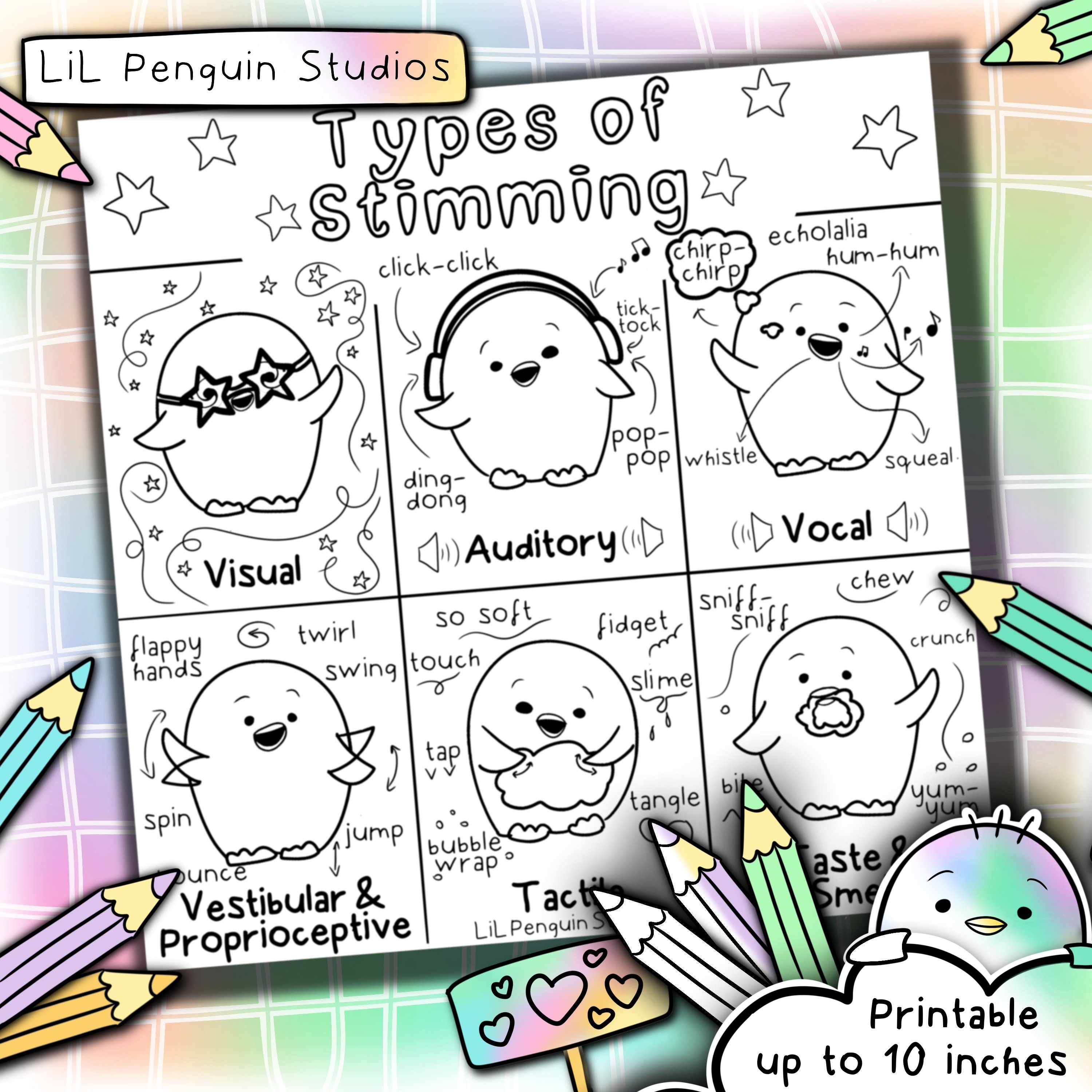 Neurodiversity Coloring Page, Types of Stimming Print, Autism Poster ...