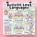 Autistic Love Languages DIGITAL Poster, Autism Printable Wall Art, SLP ...