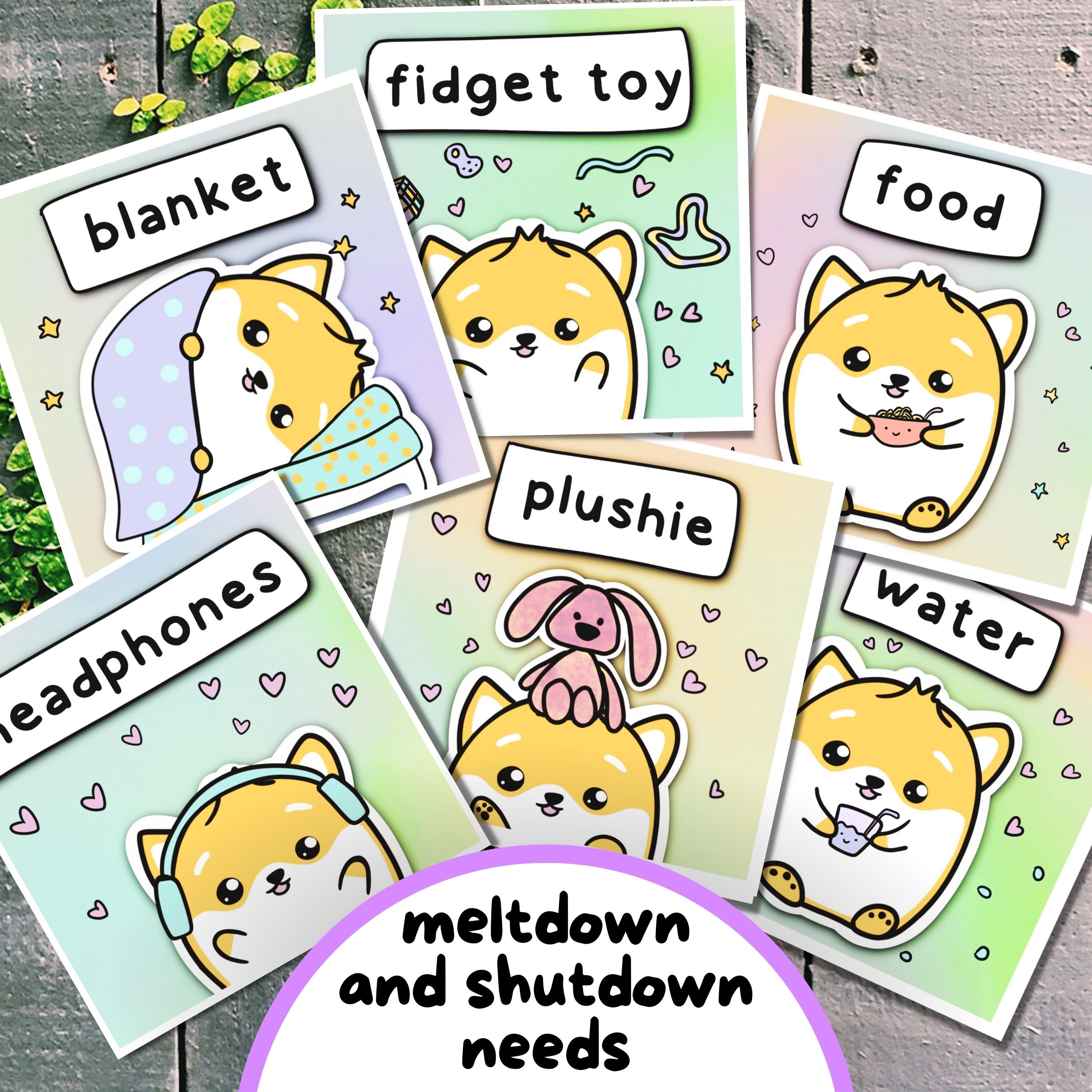Dog Cartoon Meltdown Communication Cards, Autistic SPD Aid (digital ...