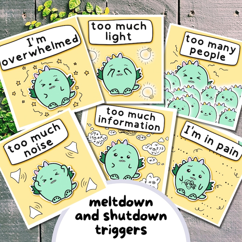 Dino Communication Cards, Autistic Meltdown Printable, Non Verbal ...