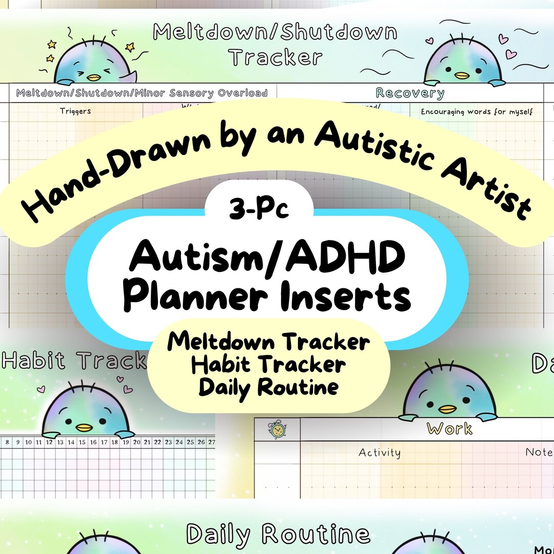 Autism Planner Inserts, Meltdown Tracker, Habit Tracker, Daily Routine ...