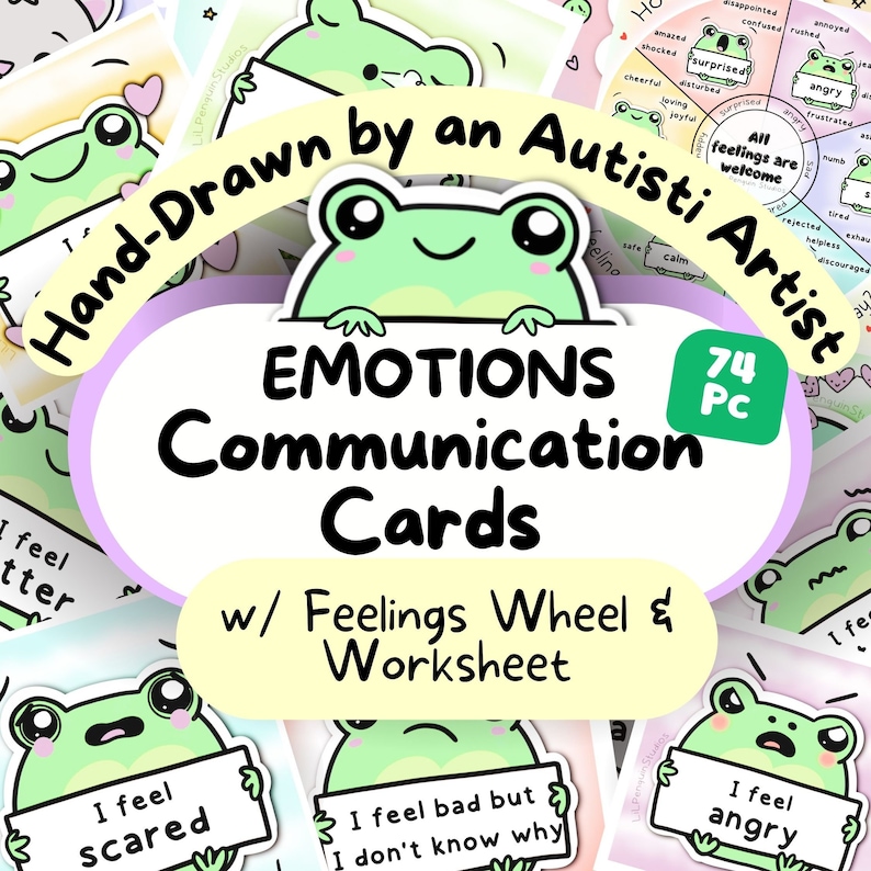 Frog-themed Emotions Communication Cards, Emotional Regulation ...