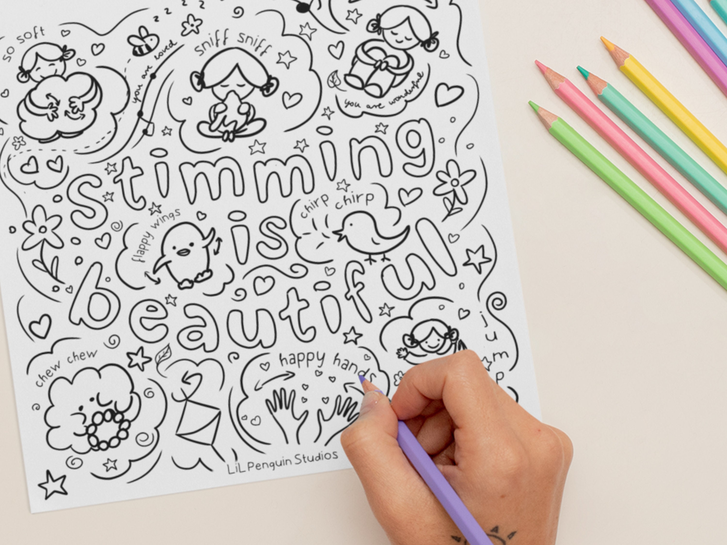 3-pc Autism Acceptance Activity Sheets, Adult Coloring Poster, Special ...