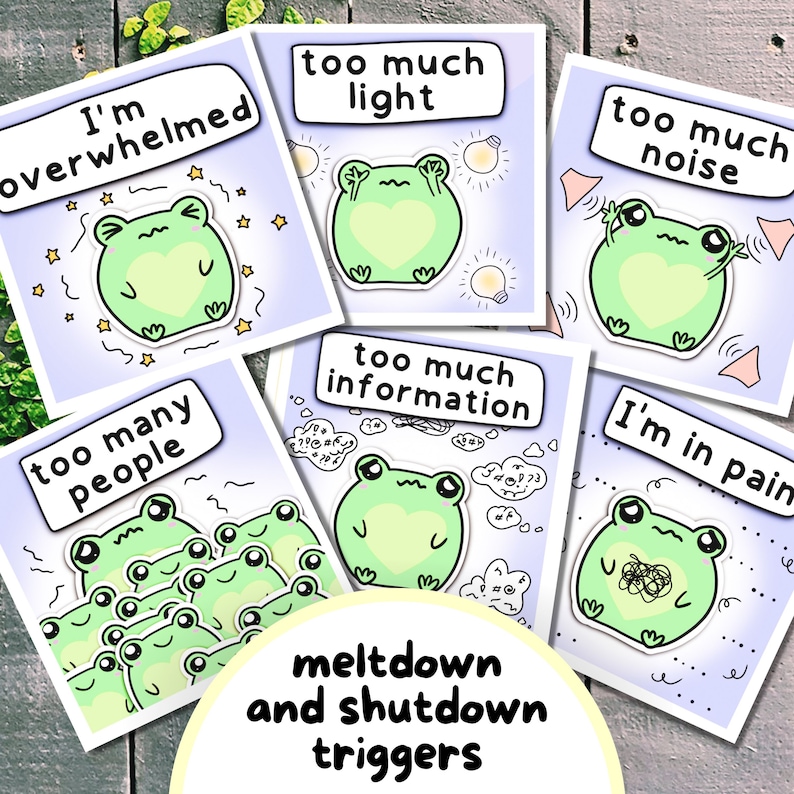 Frog Autistic Meltdown Affirmation and Communication Cards for Kids ...