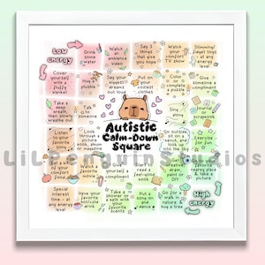 Capybara Autism Calm Down Kit, Self Care PDF, Autistic Meltdown Aid ...