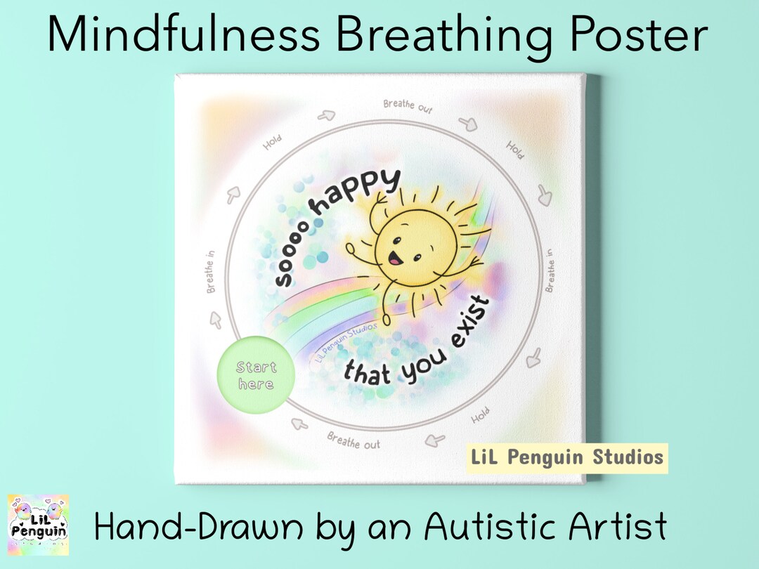 Mindfulness Breathing Poster, Breathing Technique, Calming Corner Print ...
