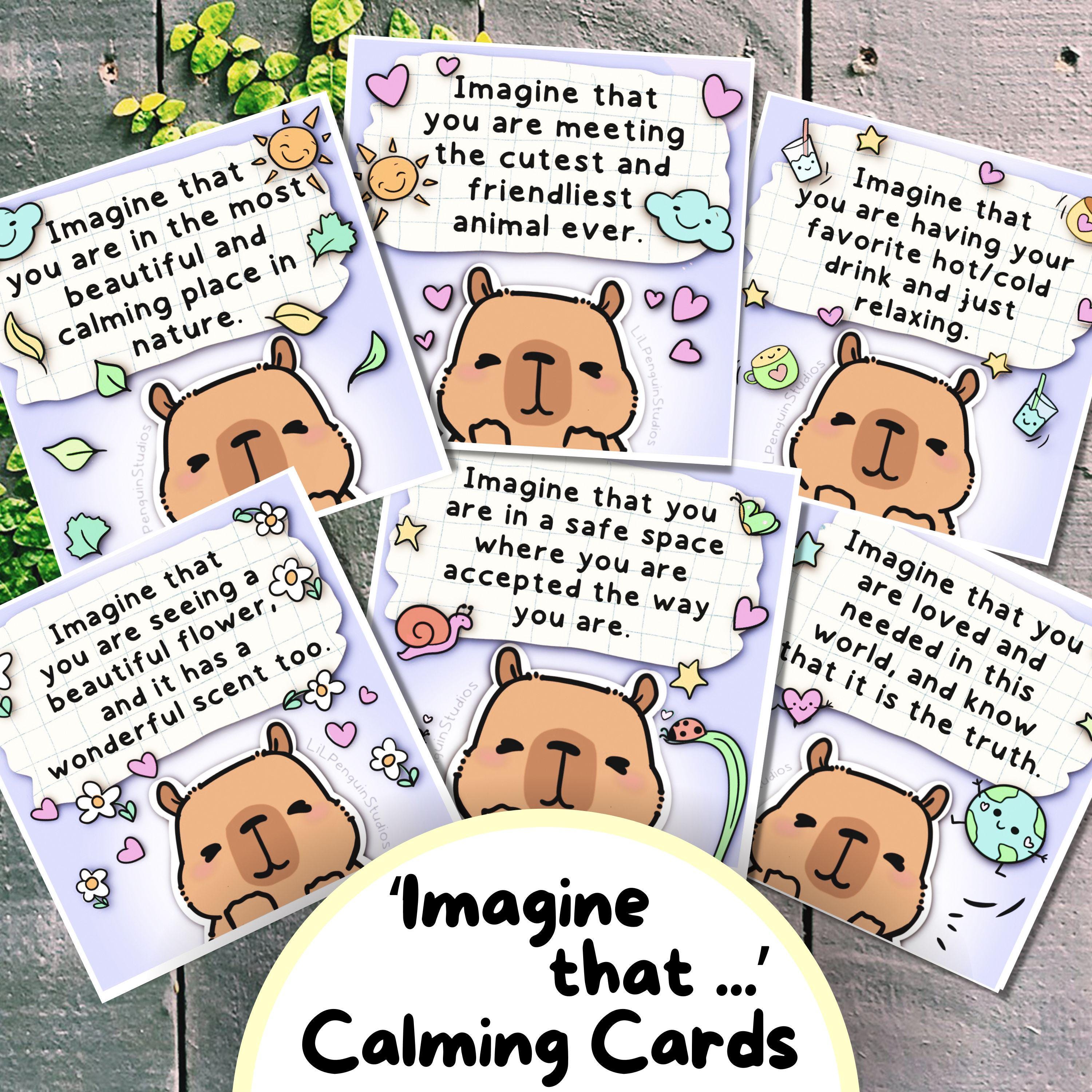 Capybara Anxiety Relief Cards, Autism Print, Adult ADHD Kit, Special ...