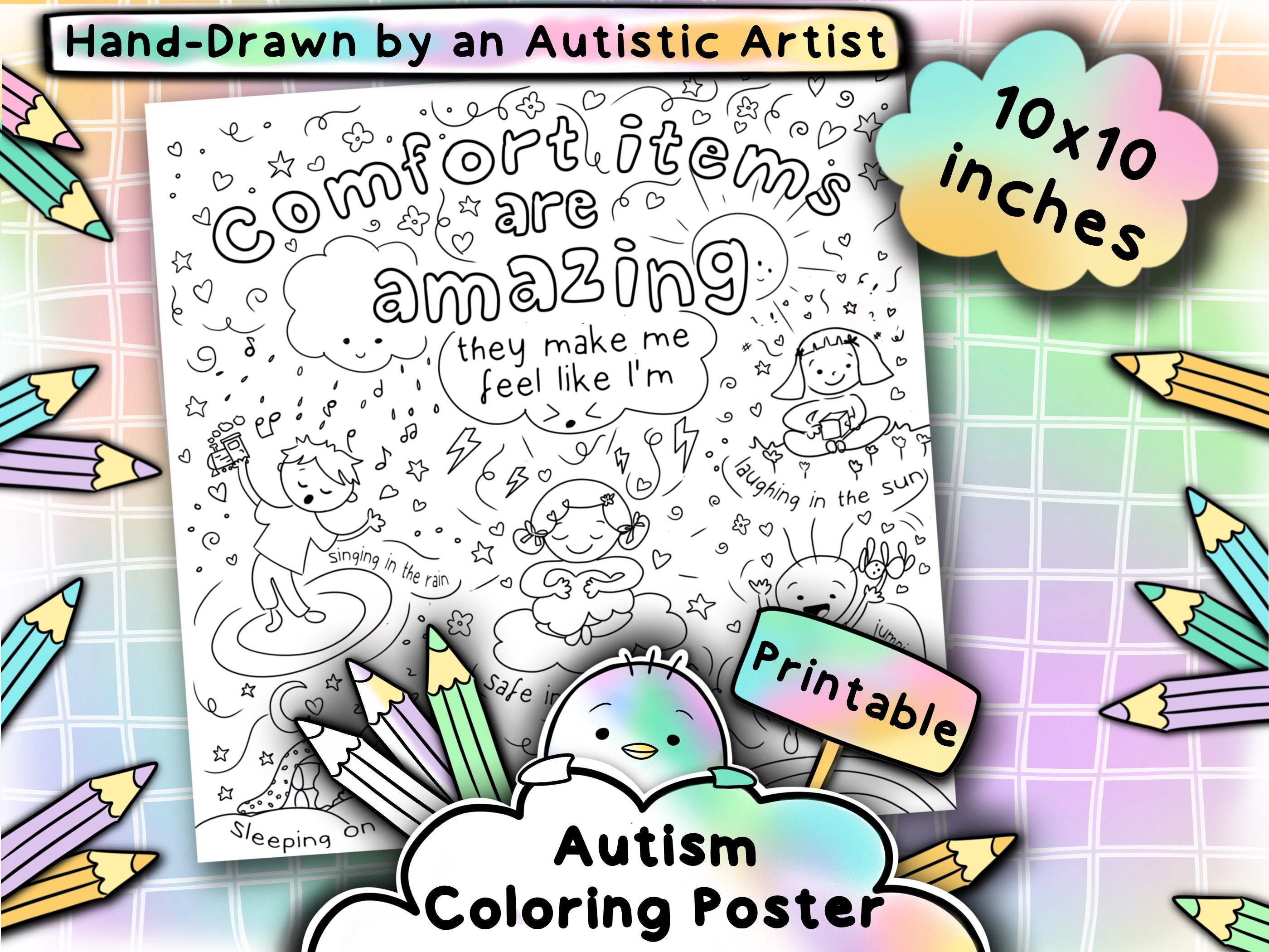 Neurodiversity Coloring Page, Plushie Lover, Autism Coloring Page ...