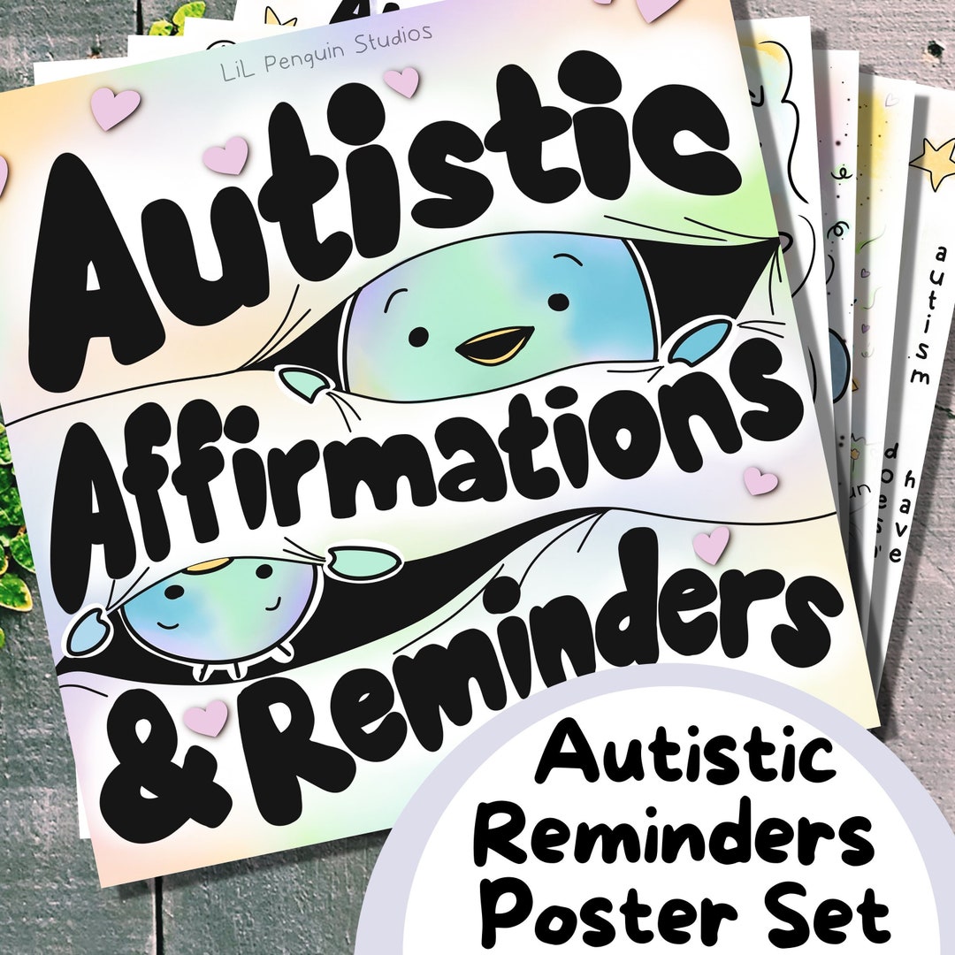 4-pc Autism Gift Set, Neurodiversity Digital Poster Pack, Autistic Joy ...