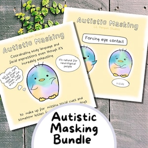 Autistic Masking PRINTABLE Bundle, Autism Digital Worksheet, Special ...