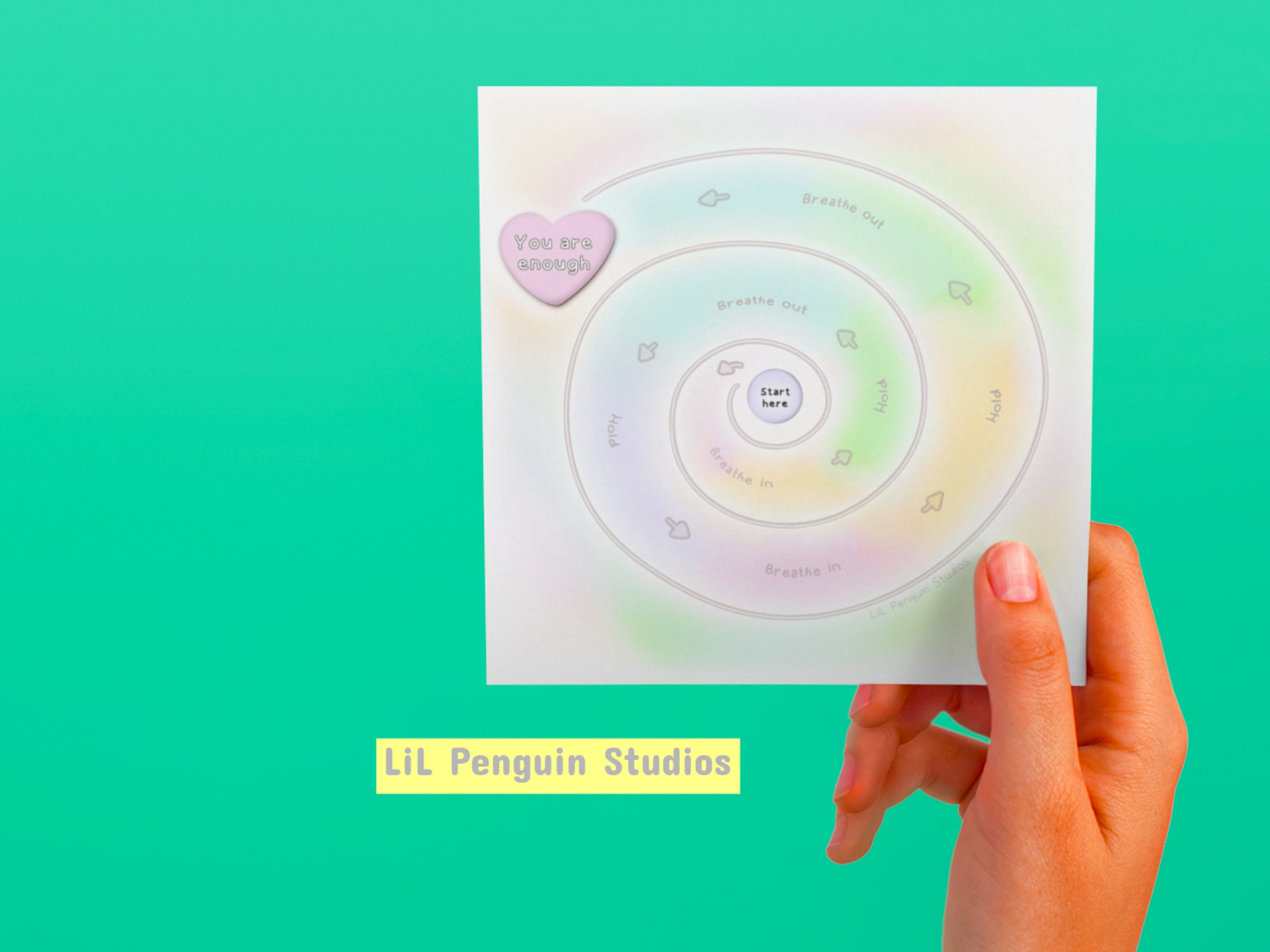 Spiral Breathing Poster, Grounding Technique Card, Calm Corner Art ...