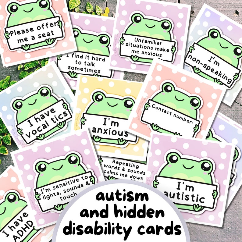 Frog Communication Cards, Cute Adult Autism Visual, Autistic Child ...
