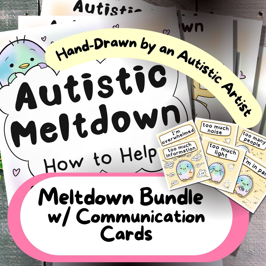 17-pc Autistic Meltdown Bundle, Communication Cards, Autism Workbook ...