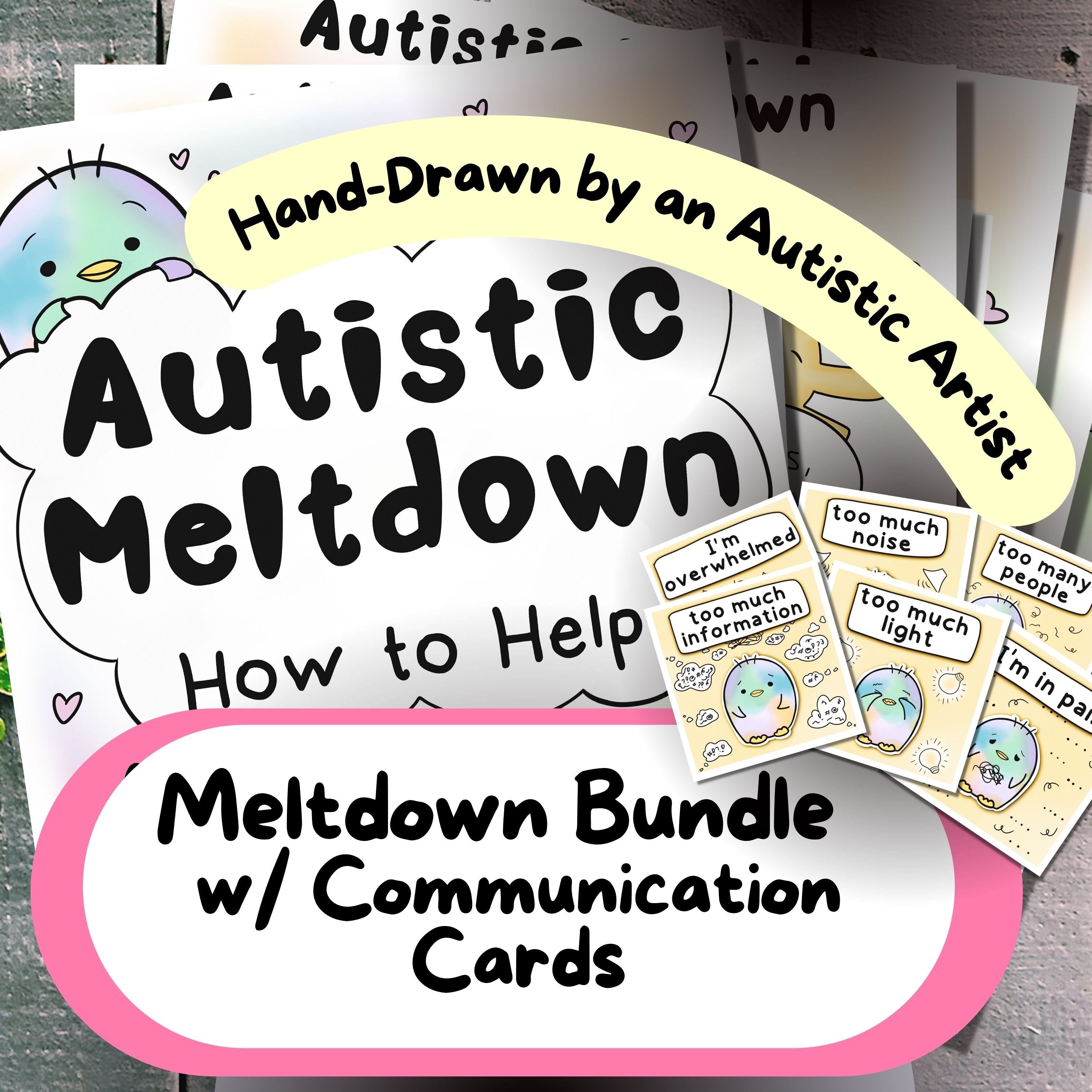 17-pc Autistic Meltdown Bundle, Communication Cards, Autism Workbook ...