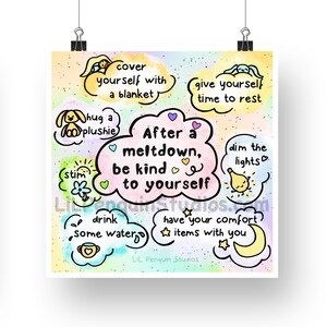 Autistic Meltdown Printable Poster, Autism Sticker PDF, Self Kindness ...