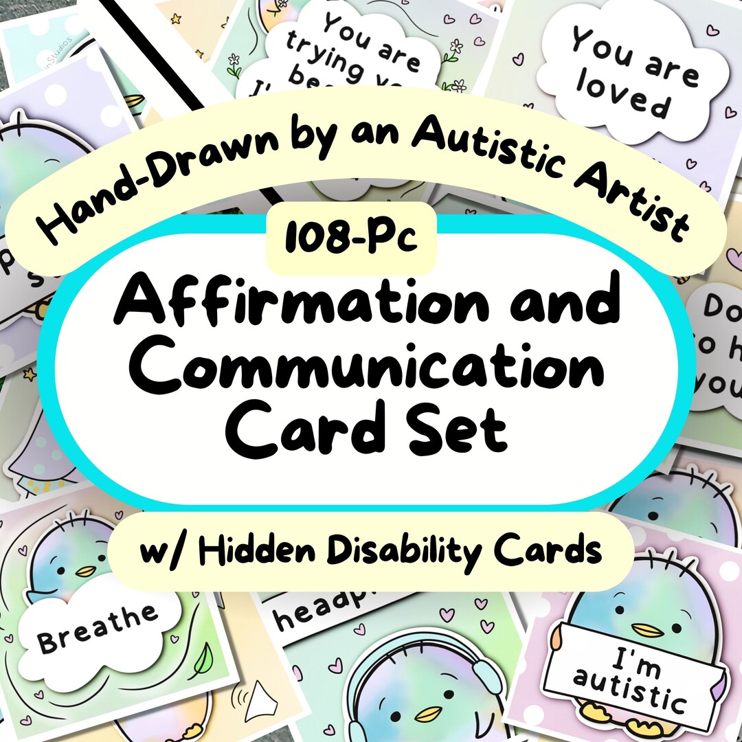 Cute Autistic Adult Communication Cards and Affirmations, Autism ...