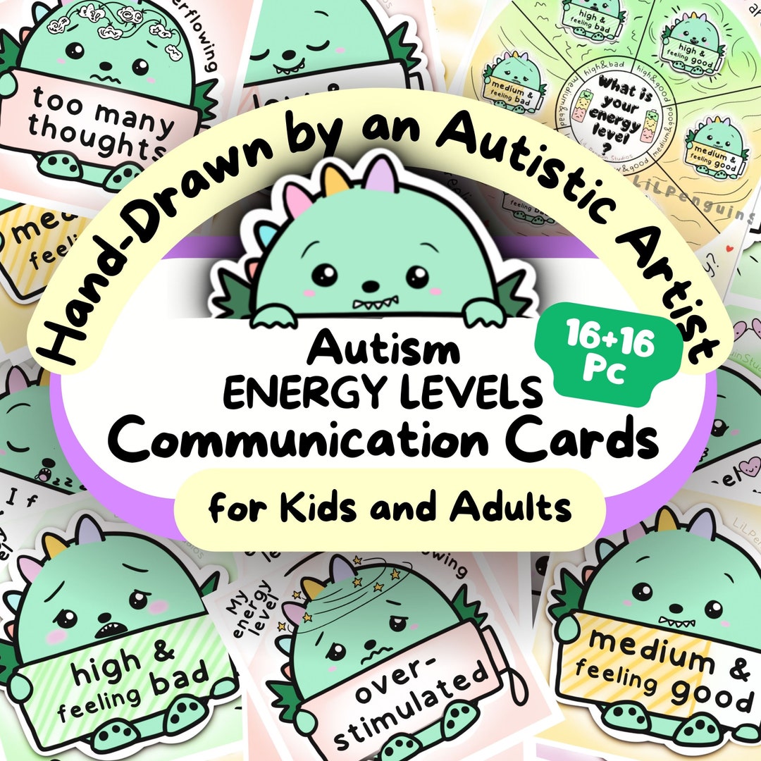 Dinosaur Autism Communication Cards: Energy Levels, ADHD Printable ...