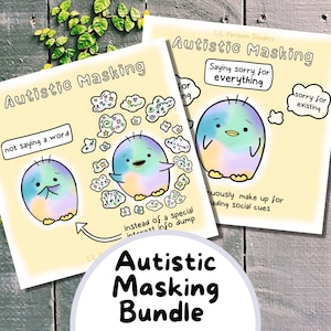 Autistic Masking PRINTABLE Bundle, Autism Digital Worksheet, Special ...