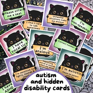 Black Cat Communication Cards & Affirmations, Non Verbal Autism Kit ...