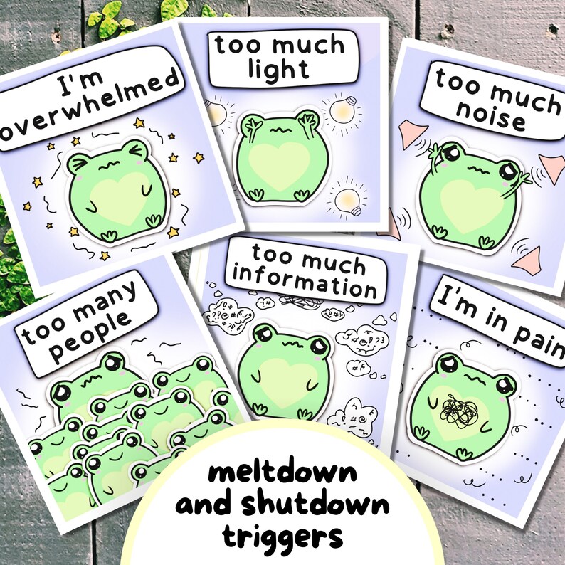 Frog Sensory Overload Communication Cards, ASD Meltdown Printable AAC ...
