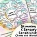 Types of Stimming and Sensory Sensitivities Wheels, Autism Charts ...