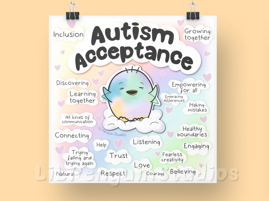 Autism Acceptance Digital Print, Autism Awareness PDF, Neurodiversity ...
