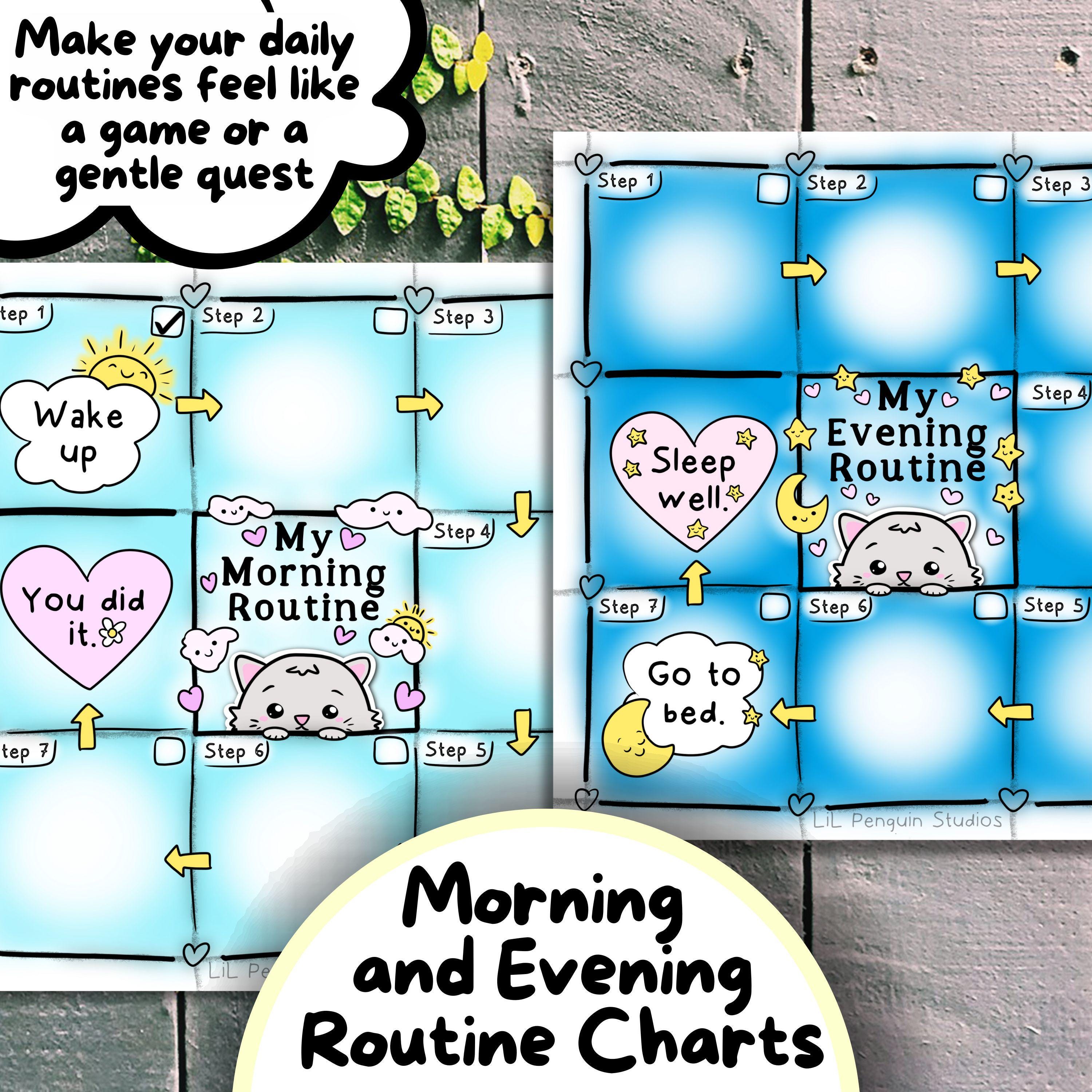 Cat Routine Schedule: Chart & Cards, Autistic Adult Visual Routine ...