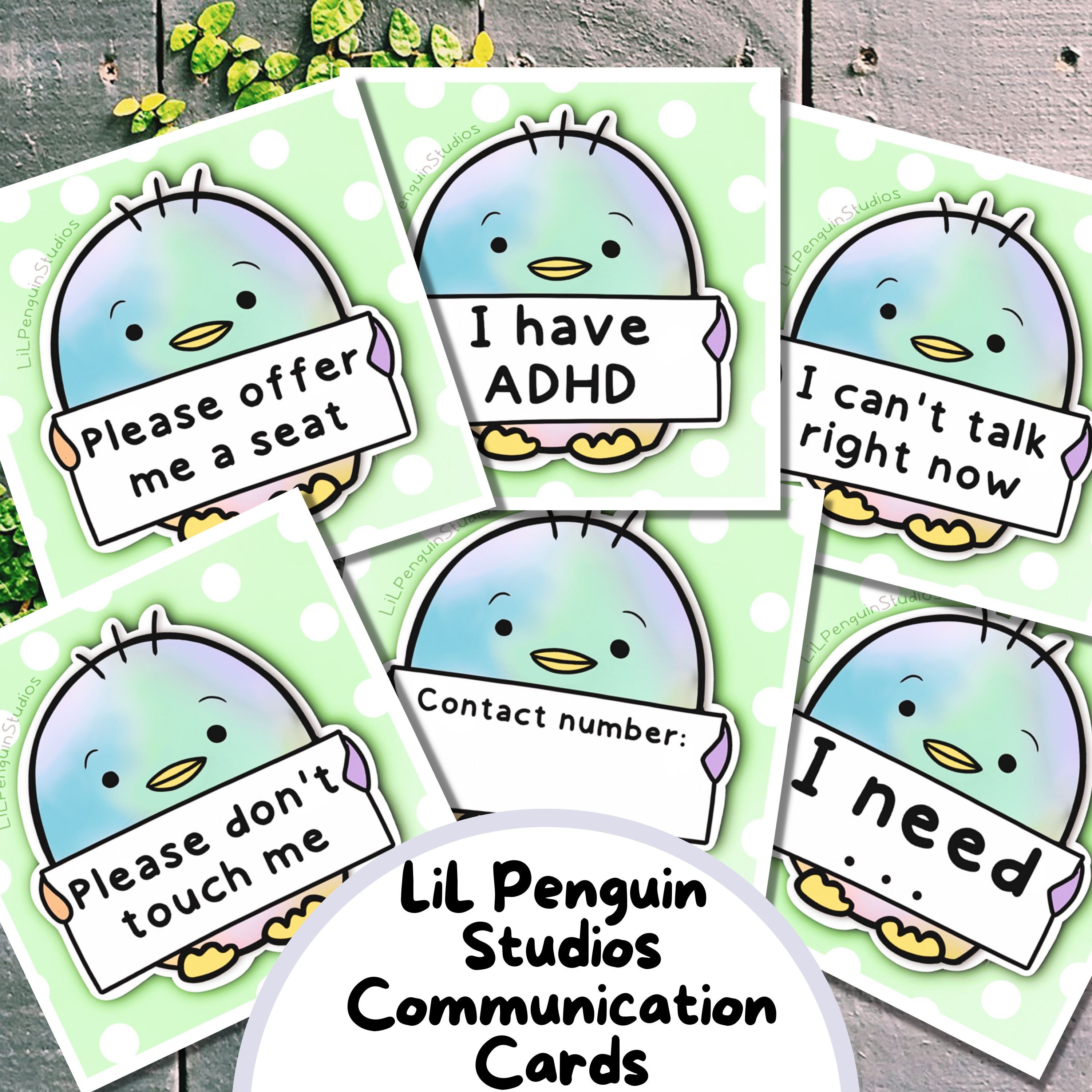 18-pc Hidden Disability Cards, DIGITAL Nonverbal Kid/ Adult ...