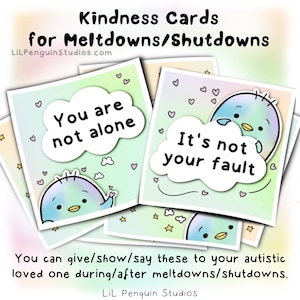 Autism Meltdown Affirmation Cards for Lanyard, Autistic Shutdown ...