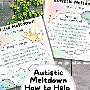 Autistic Meltdown Bundle, Autism Zine, Counselor Resources, Autism ...