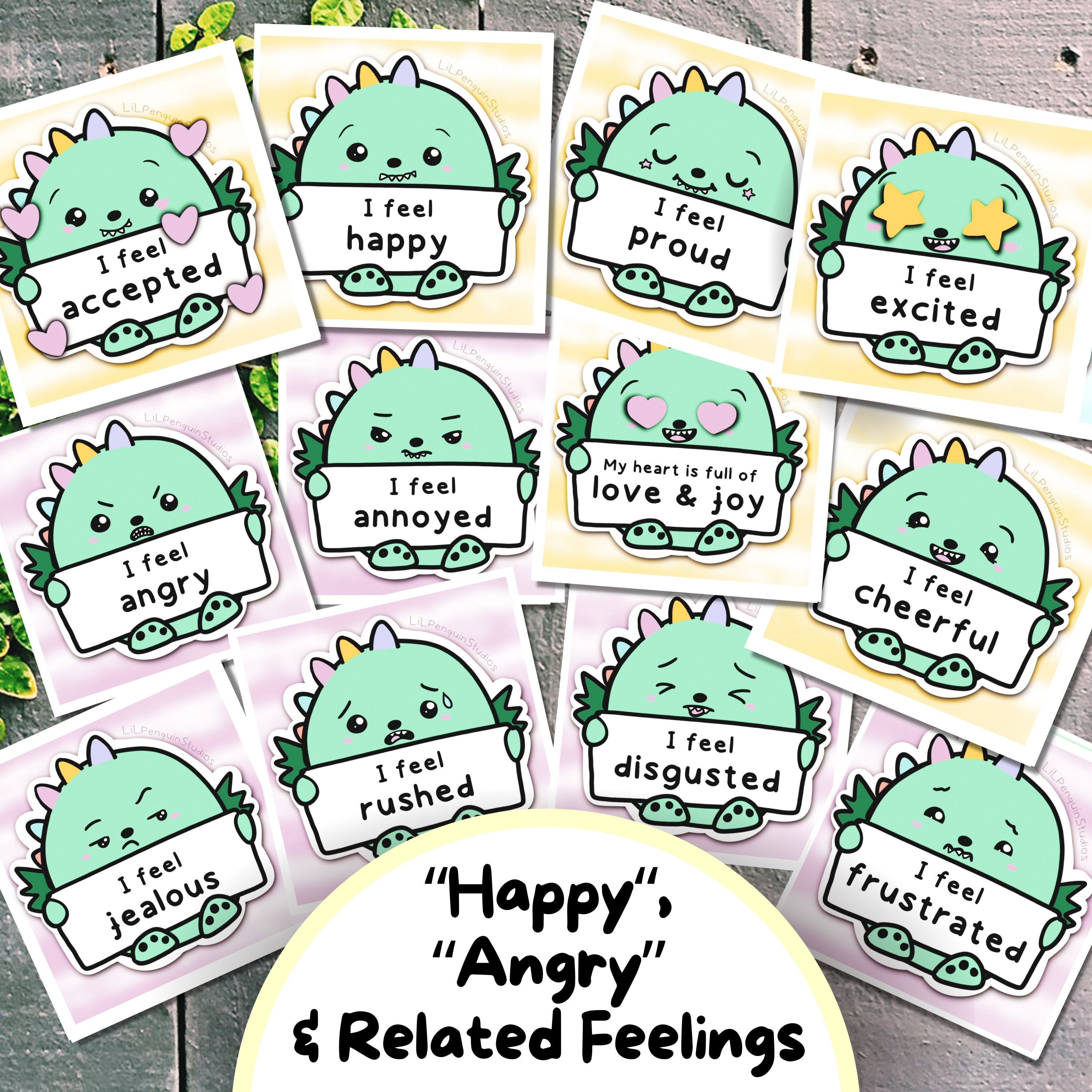 Dinosaur Autism FEELINGS Kit With Communication Cards, Autistic ...