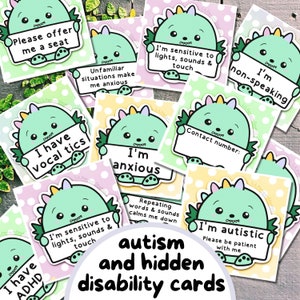 Dinosaur Affirmation and Communication Cards, Meltdown Autism Aid, Non ...