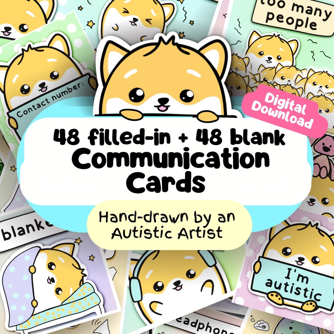 Daily Communication Cards and Disability Cards, Autism Alert, ADHD ...