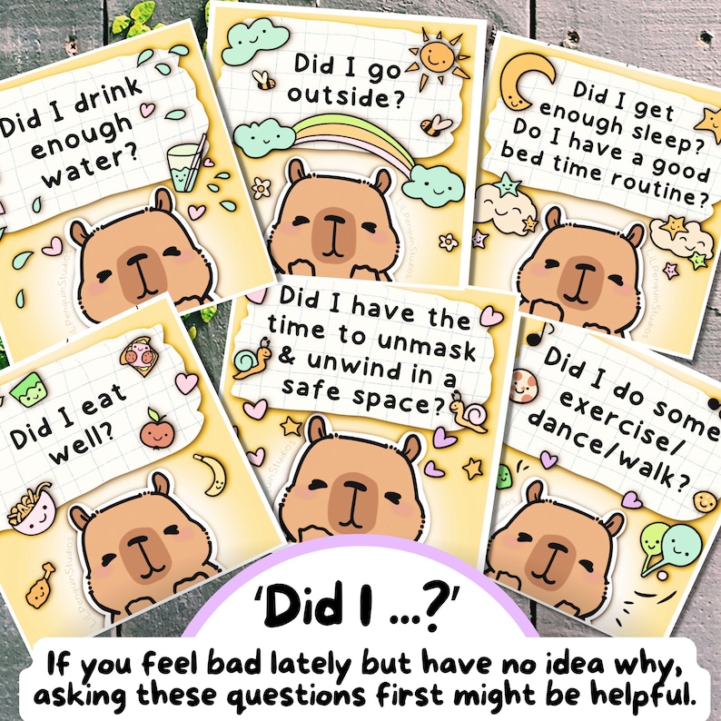 Capybara Autism Calm Down Kit, Self Care PDF, Autistic Meltdown Aid ...