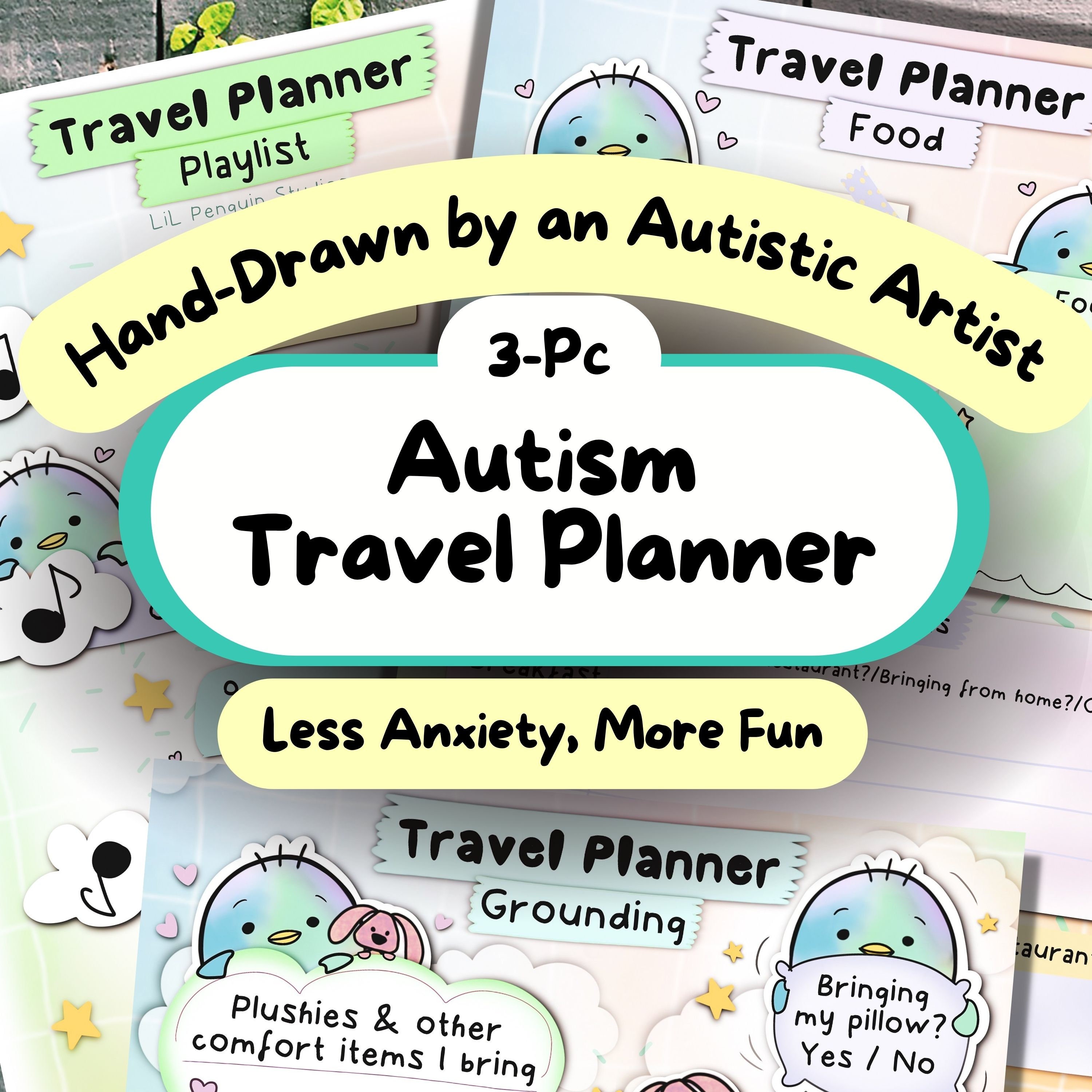 3-pc Neurodivergent Planner for Traveling, Autism Planner, Autism ...