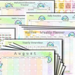 Printable Autism Planner & Stickers, Undated ADHD Planner ...