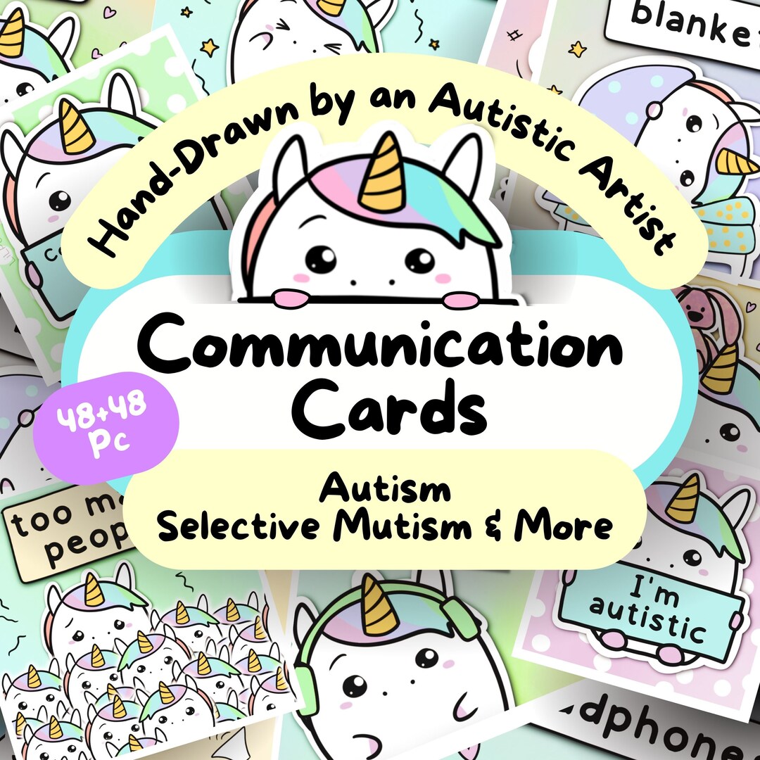 Unicorn Autistic Communication Cards, Autism ADHD Selective Mutism ...
