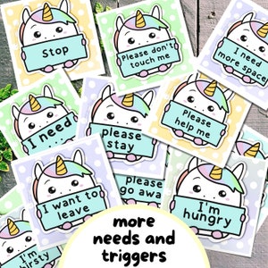 Unicorn Autistic Communication Cards, Autism ADHD Selective Mutism ...