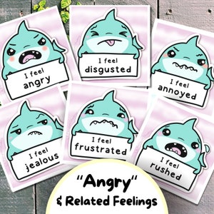 Shark Autism Mood Cards, Printable Communication Cards, Autism Lanyard ...