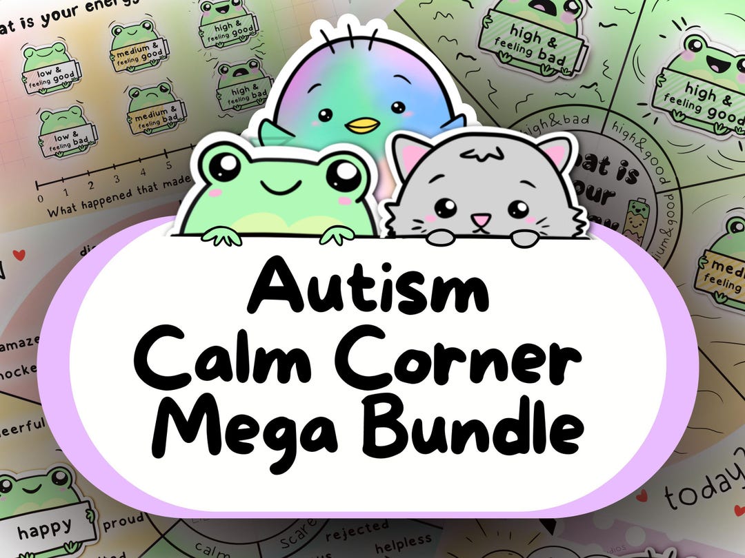 Autism Calm Corner Kit, Frog Feelings Flashcards, Autistic Coloring ...