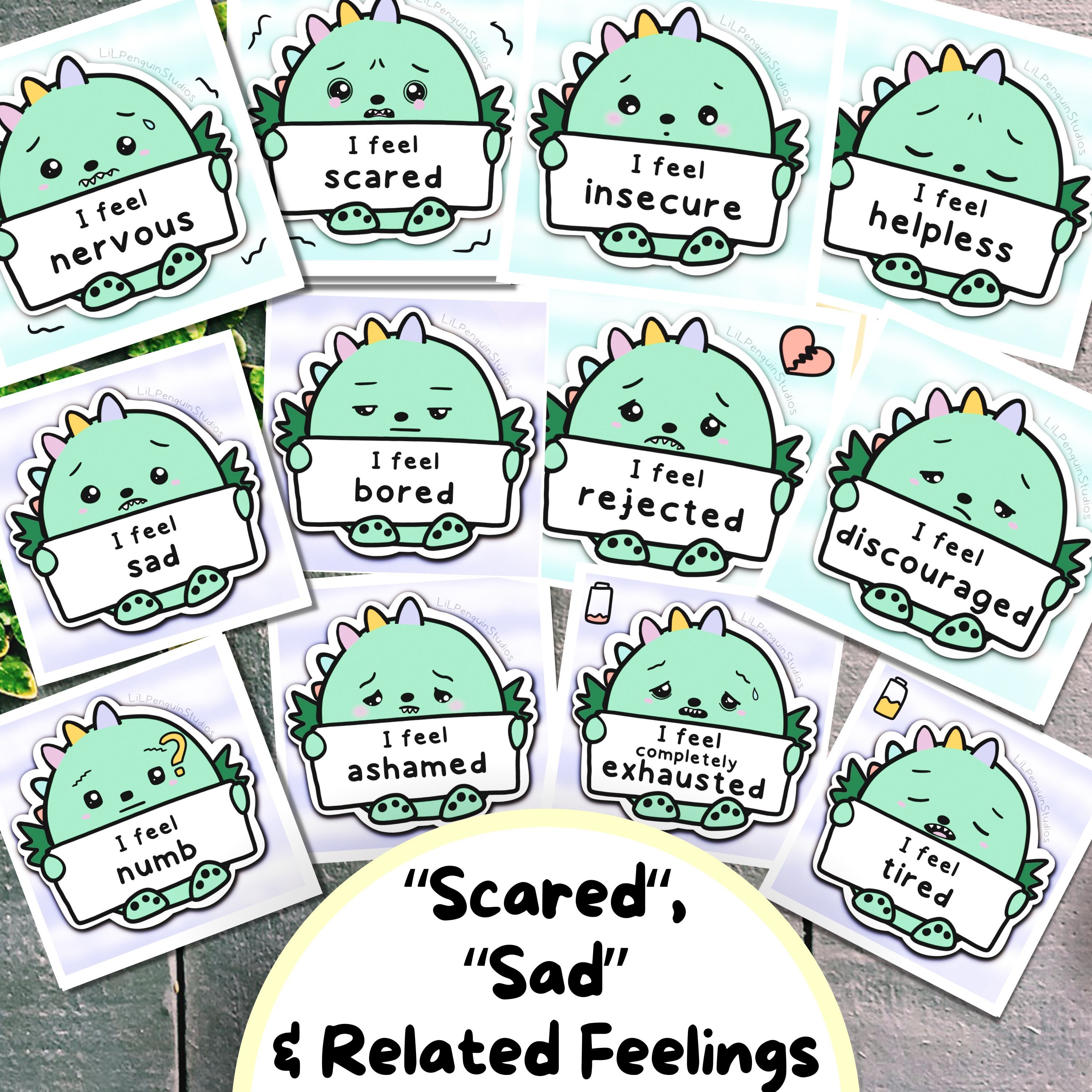 Dinosaur Autism FEELINGS Kit With Communication Cards, Autistic ...