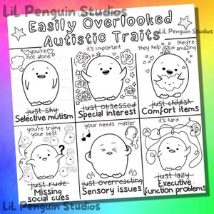 Autism Coloring Poster, Special Ed Teen Classroom Activity, Autistis ...