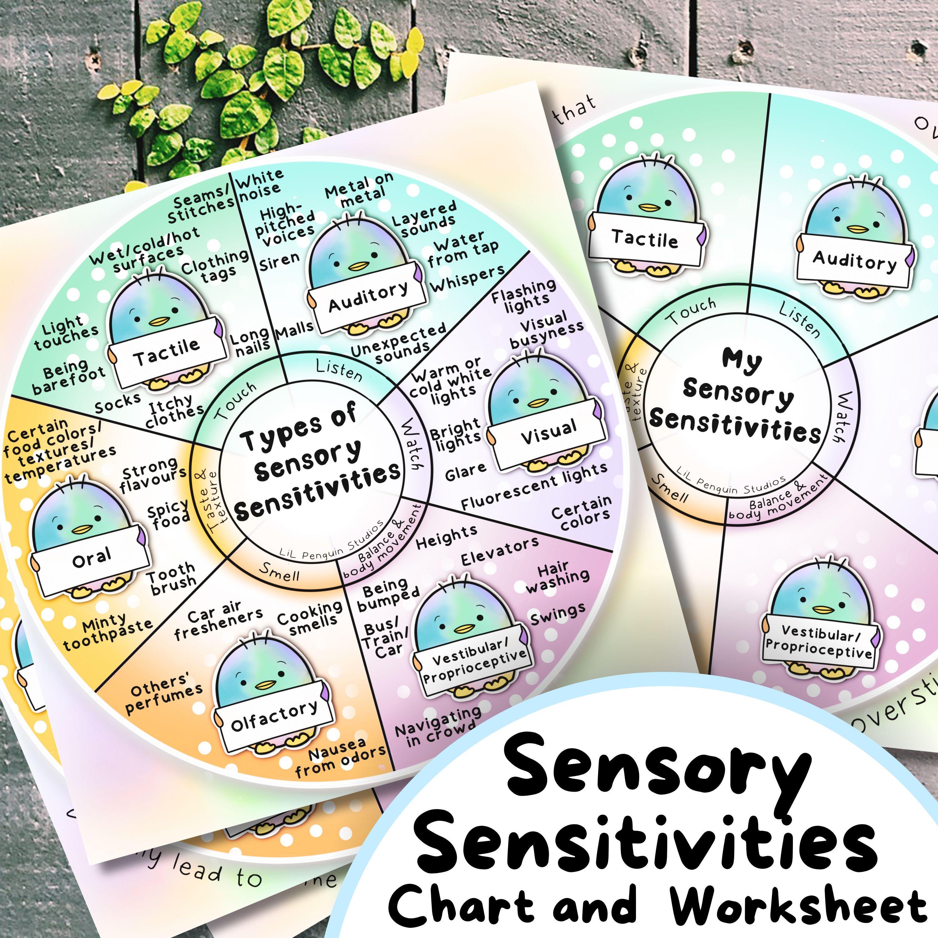 Sensory Sensitivities Chart, Sensory Issues Worksheet, Autistic Print ...