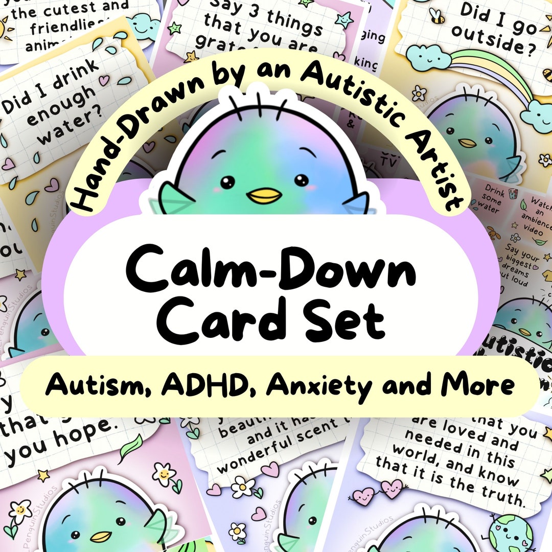 Autism Calming Cards, Positive Self-talk Printable, Autistic Self-care ...
