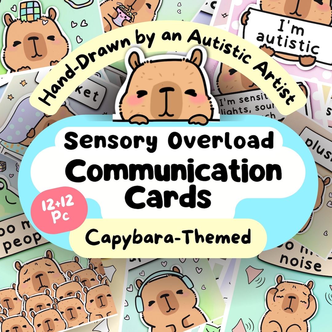 Capybara Meltdown Communication Cards, ADHD Printable, Autism AAC Board ...