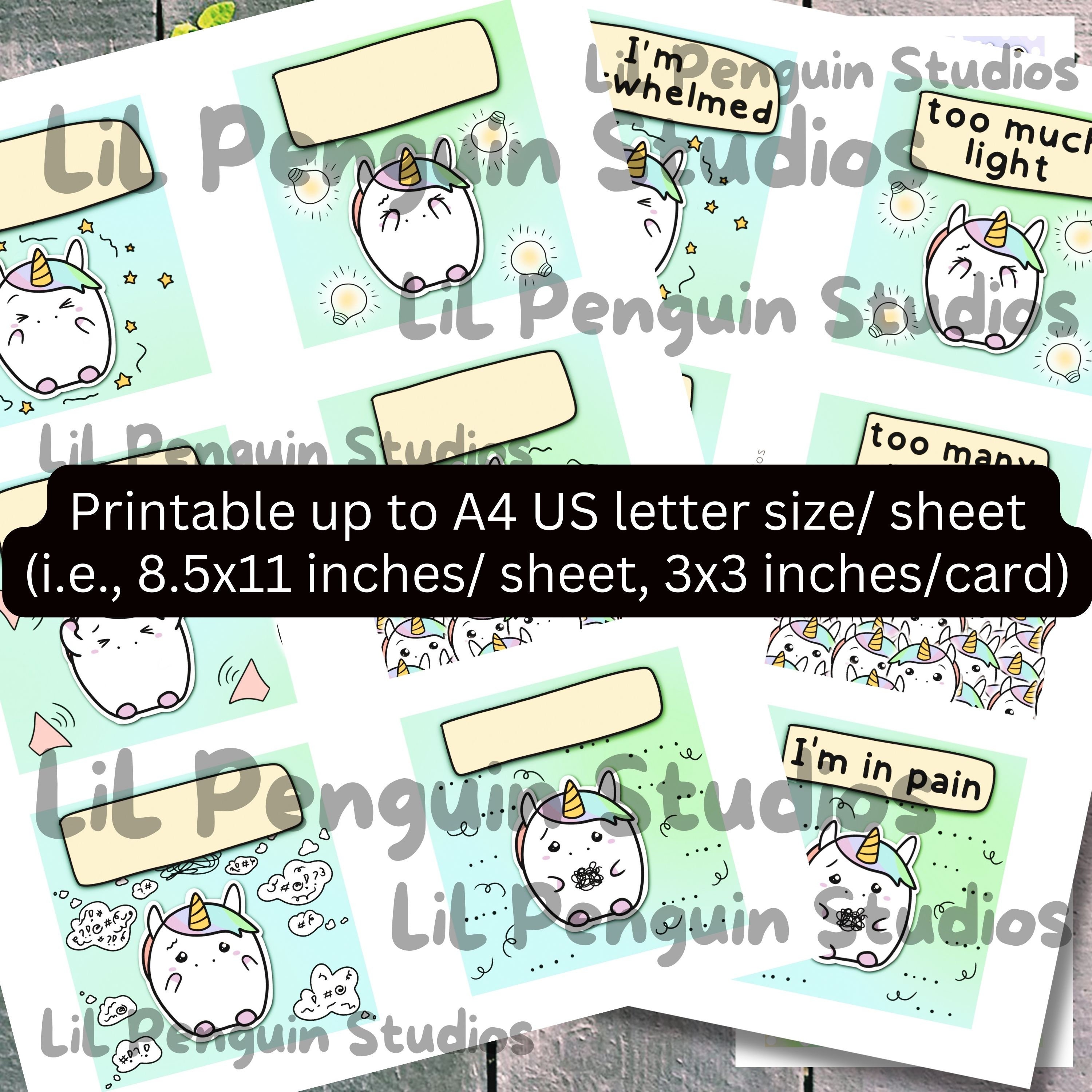 Printable Meltdown Communication Cards, Kawaii Neurodiversity Digital ...