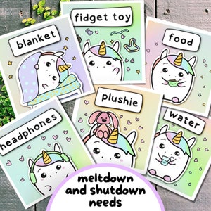 Unicorn Autistic Communication Cards, Autism ADHD Selective Mutism ...