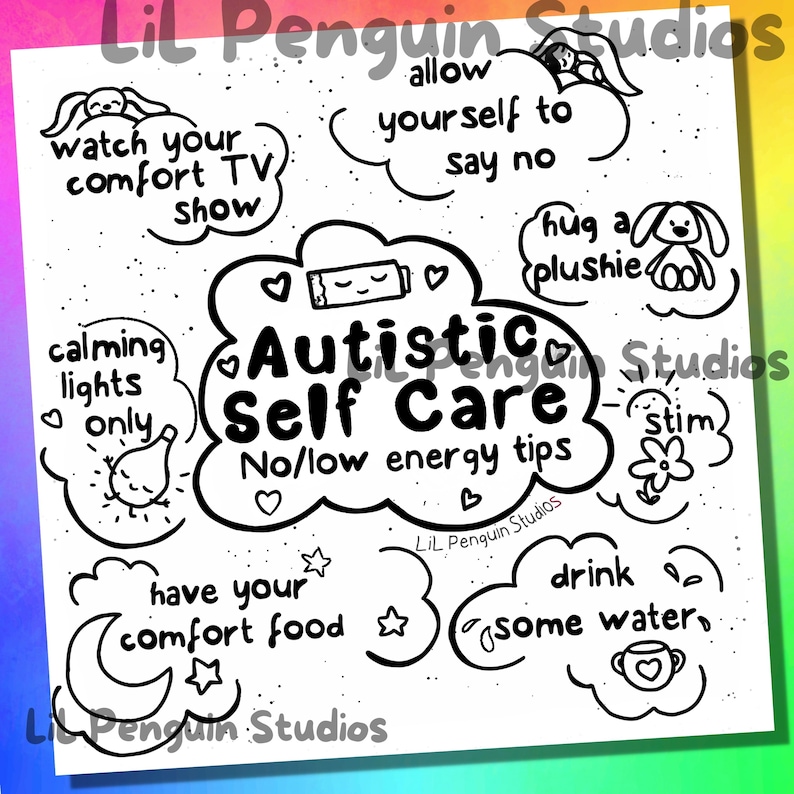 Autistic Reminders Colouring Sheet, Neurodivergent Anxiety Relief ...